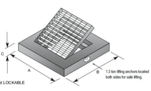 Pit Lid with Galvanised Hinged Grate - Civilmart
